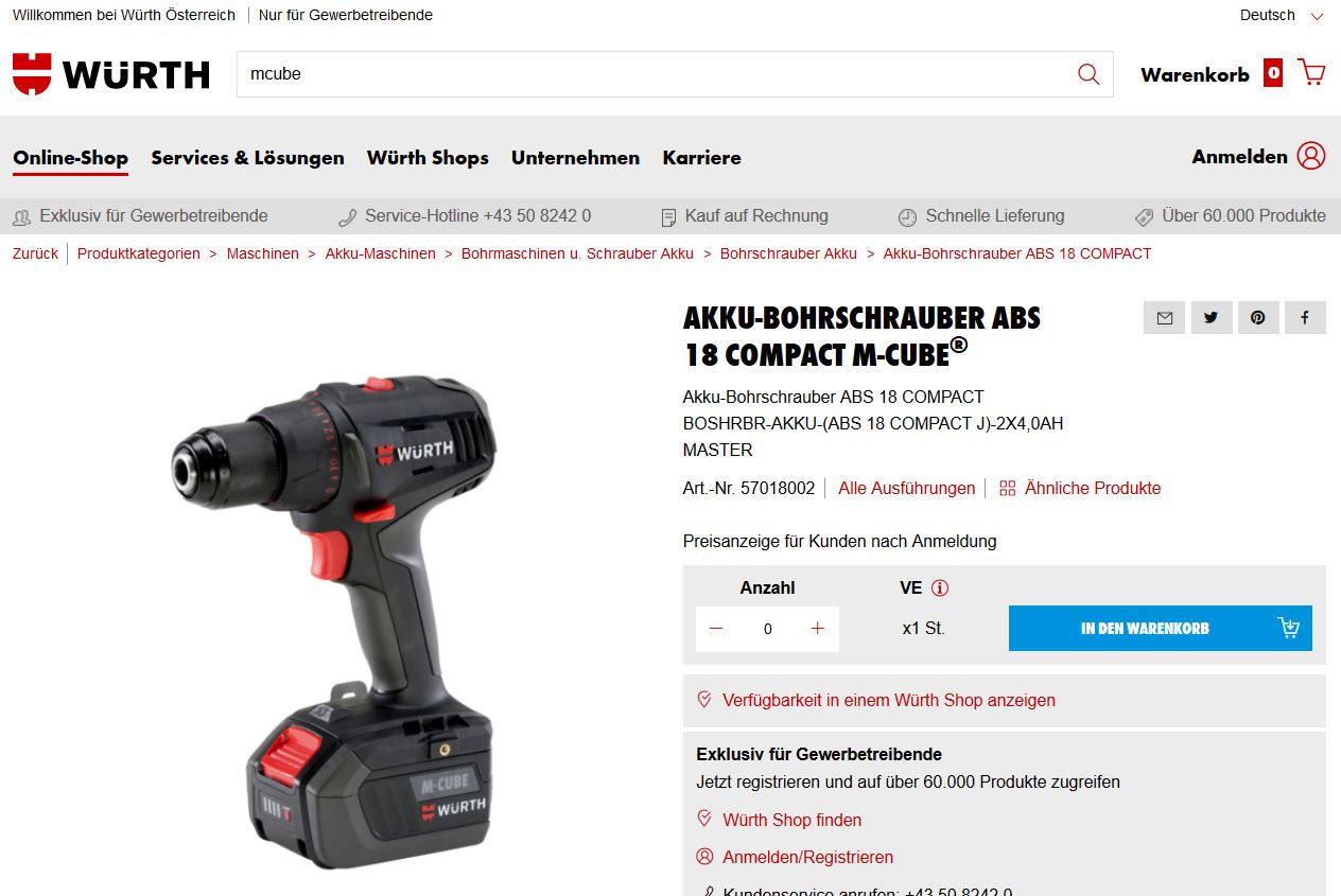 Produkte finden und bestellen mit dem Würth Online-Shop - Würth Österreich